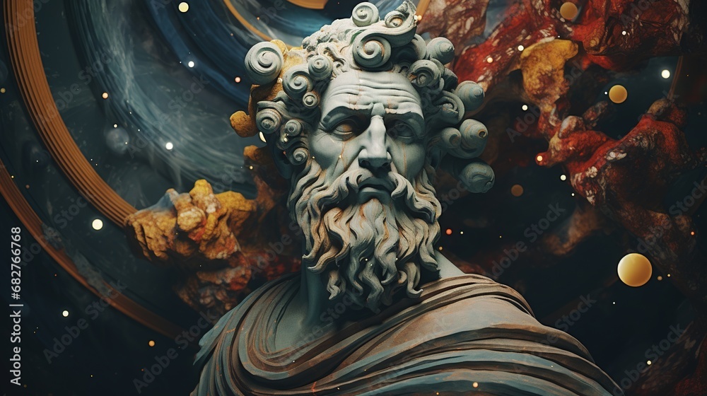 Generative AI, Stoicism concept, sculpture of a stoic, representing ...