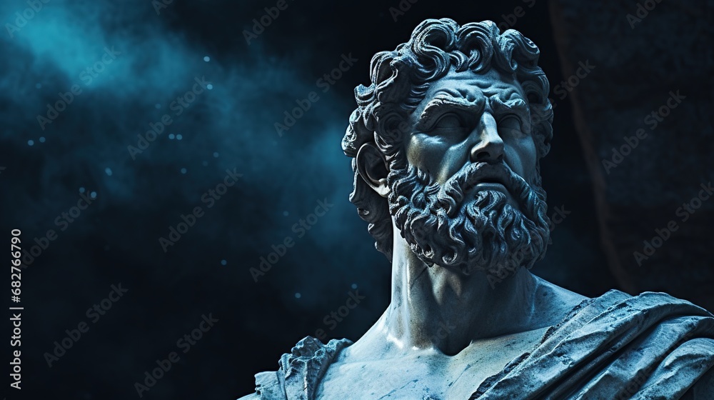 Generative AI, Stoicism concept, sculpture of a stoic, representing ...