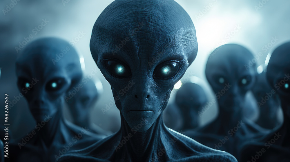 Alien creature has a message for humans. Grey kind humanoid from an ...