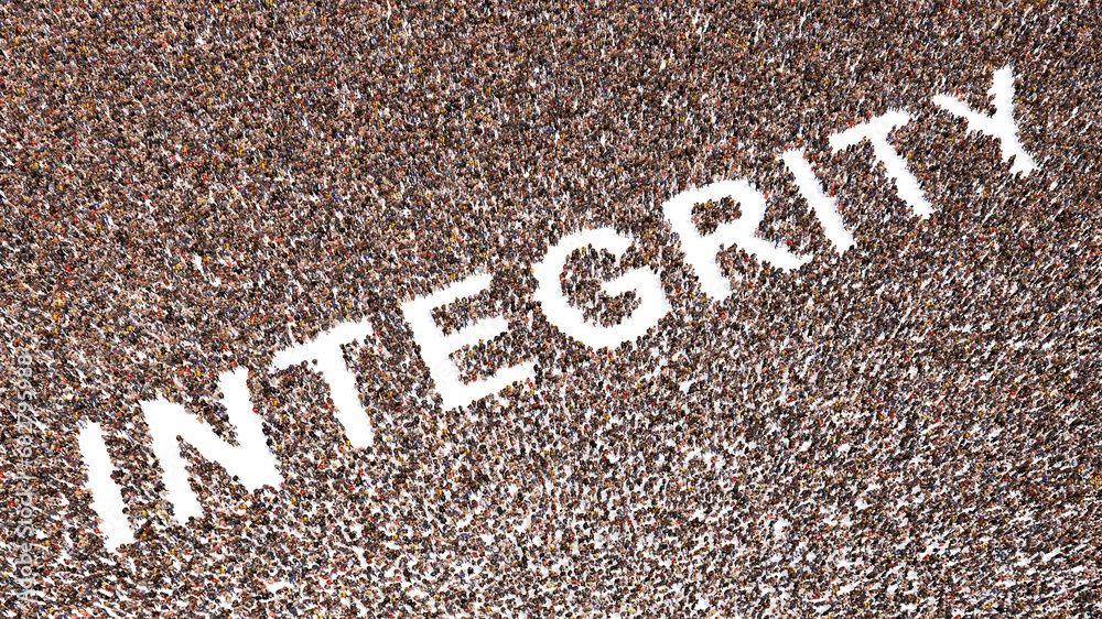 Concept or conceptual large community of people forming the the word ...