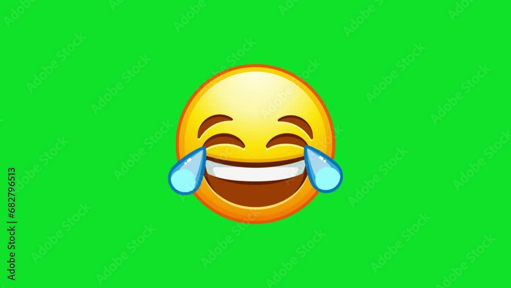 Face with Tears of Joy Animated Emoji. Alpha channel, transparent ...