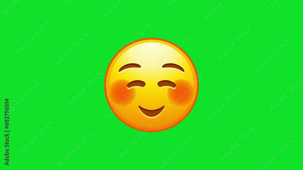 Smiling Face Animated Emoji. Alpha channel, transparent background. 4K ...