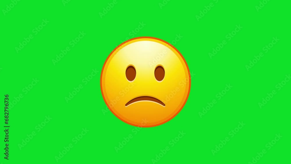 Confused emoji. Nonplussed emoticon with frowned lips Animated Emoji ...