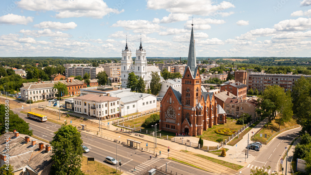 Aerial photo from drone to Daugavpils Martin Luther Cathedral of the ...