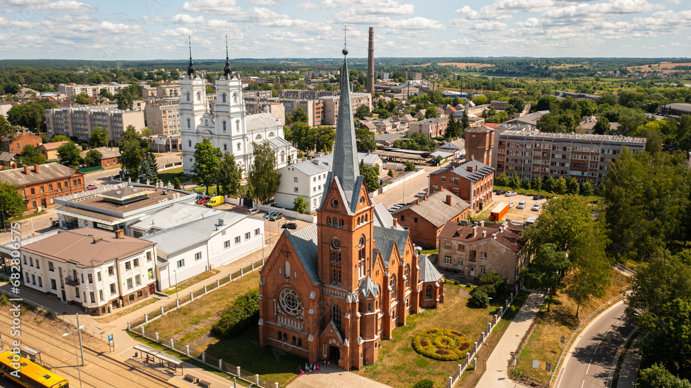 Aerial photo from drone to Daugavpils Martin Luther Cathedral of the ...