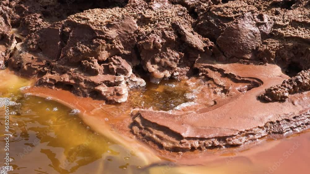 Dallol Sulfur springs and pools. The Sulphur springs create the ...