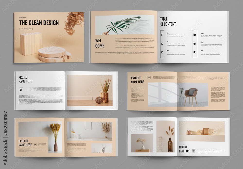 Minimal Book Template Landscape Stock Template | Adobe Stock