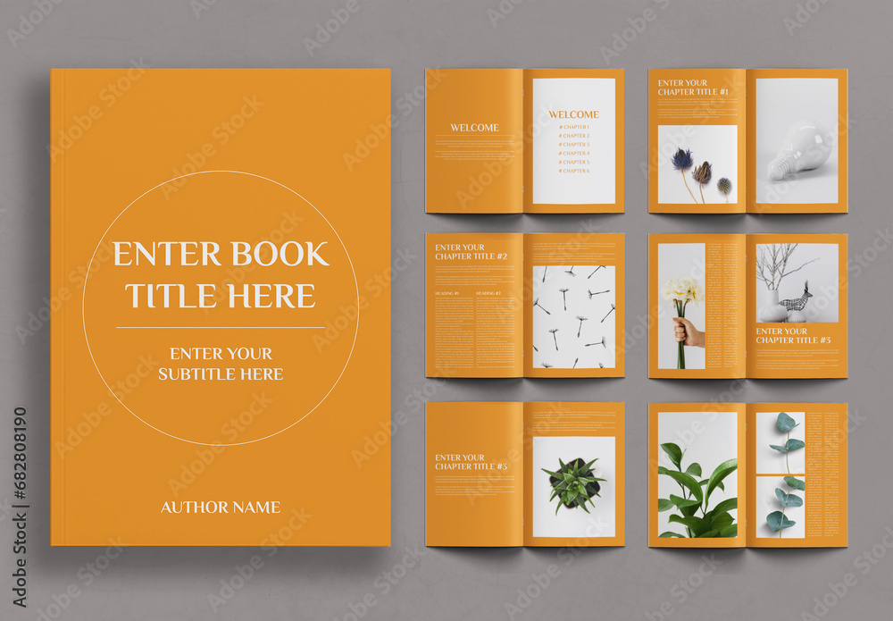 Minimalist Book Layout Stock Template | Adobe Stock