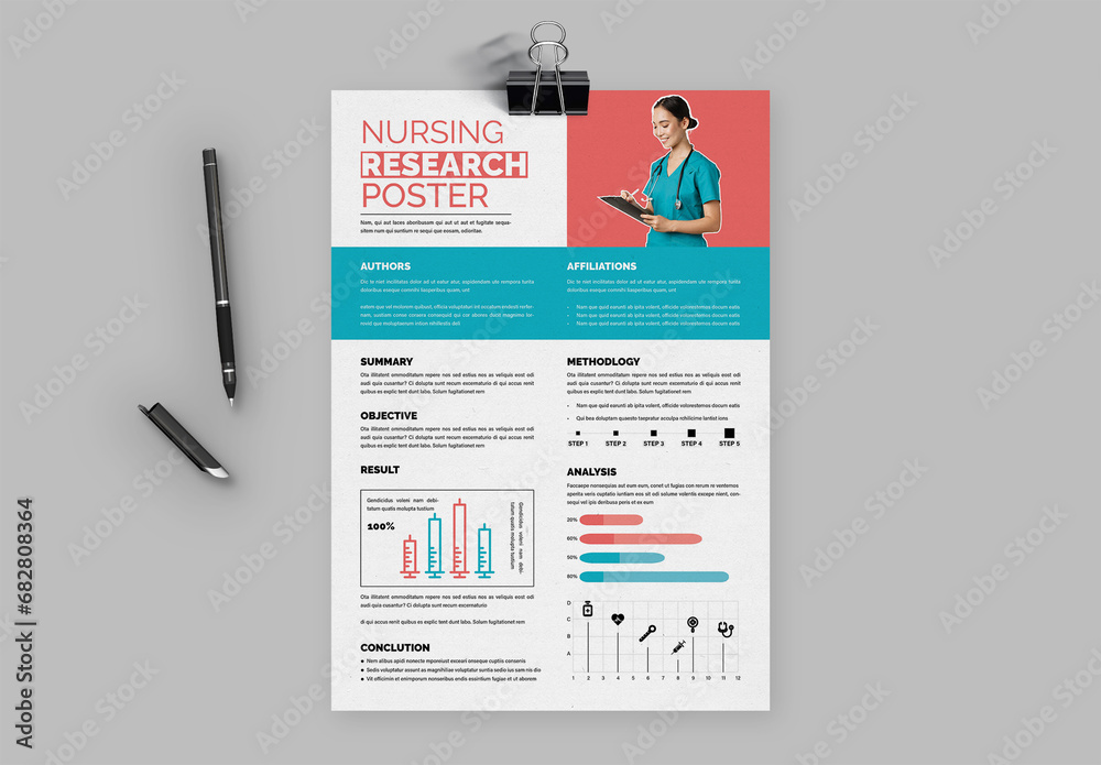 Nursing Research Poster Template Stock Template | Adobe Stock
