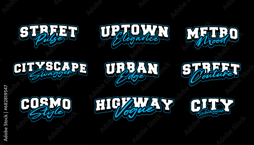 Slogan text element for design. Collection of symbol slogans in ...