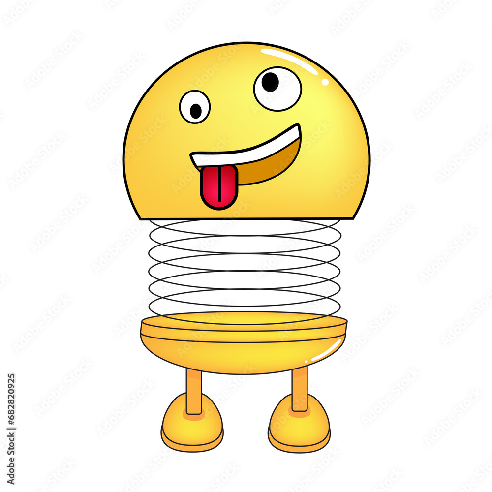 Vector illustration of spiral emoticon with body and legs. Cartoon ...