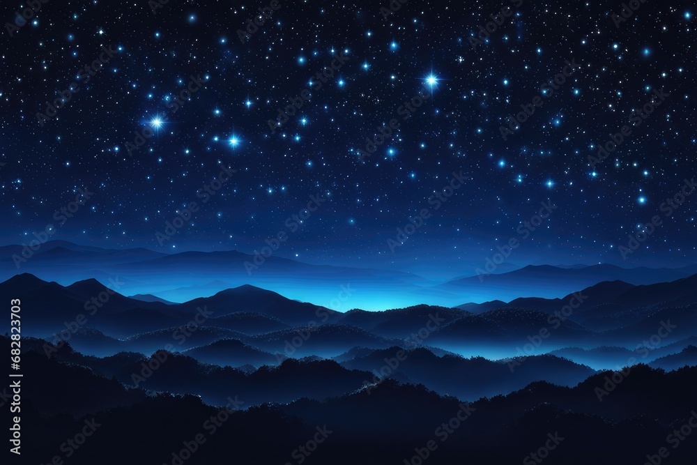 sky stars starry night blue starlight shine in dark space universe ...