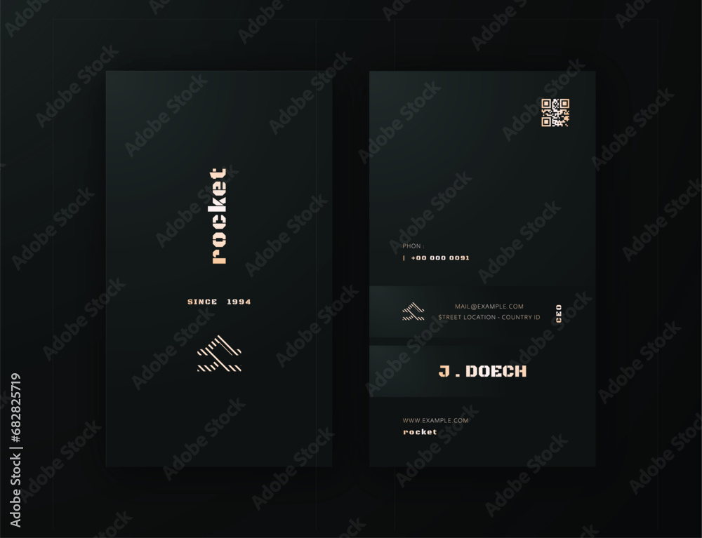 Vertical Business Card Editble Template, Premium luxury dark green ...