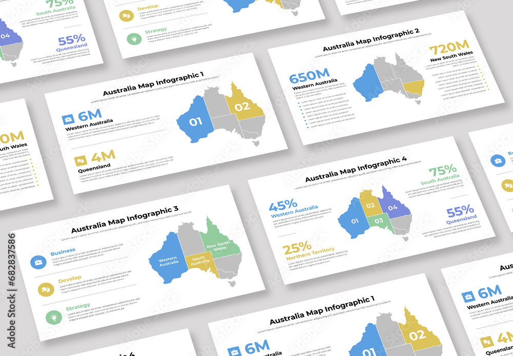 Australia Map Infographic Stock Template | Adobe Stock