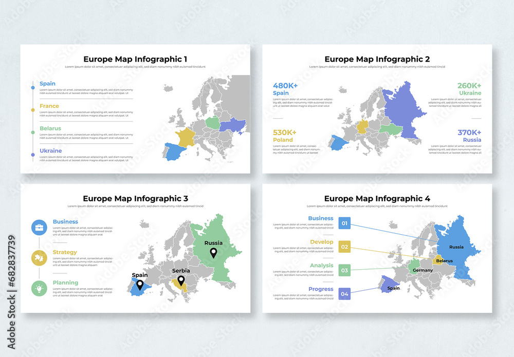 Europe Map Infographic Stock Template | Adobe Stock