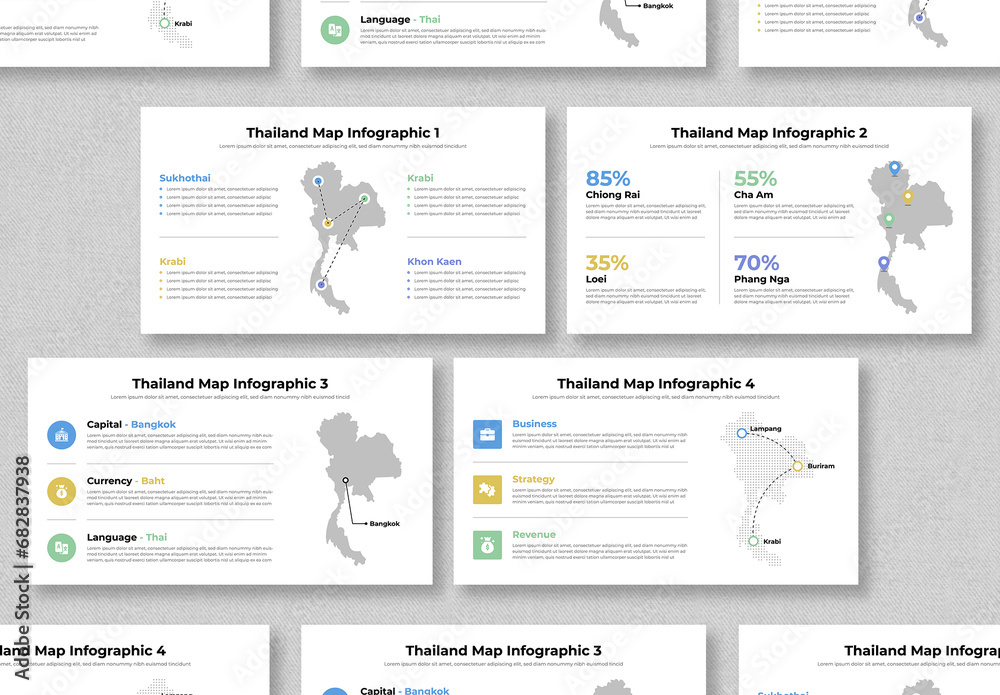 Thailand Map Infographic Stock Template | Adobe Stock