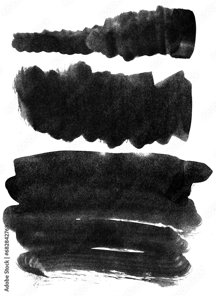 Unique random black ink stains. Black spot graphics. Black and white ...