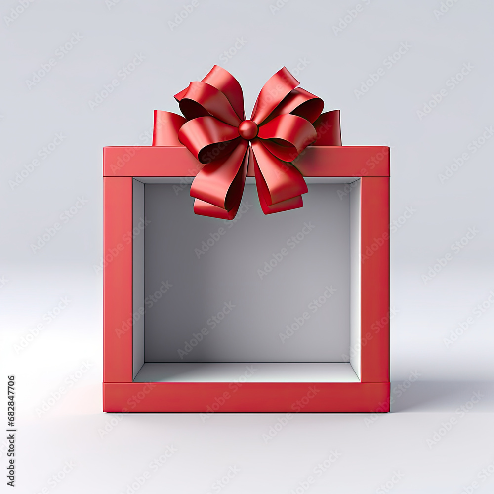 gift box with red ribbon,Exhibition booth or blank gift box product ...