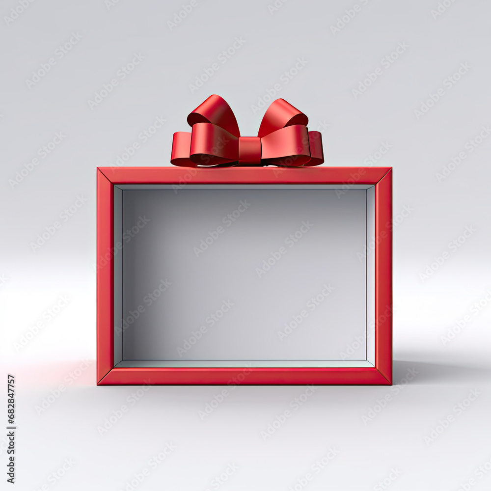 gift box with red ribbon,Exhibition booth or blank gift box product ...