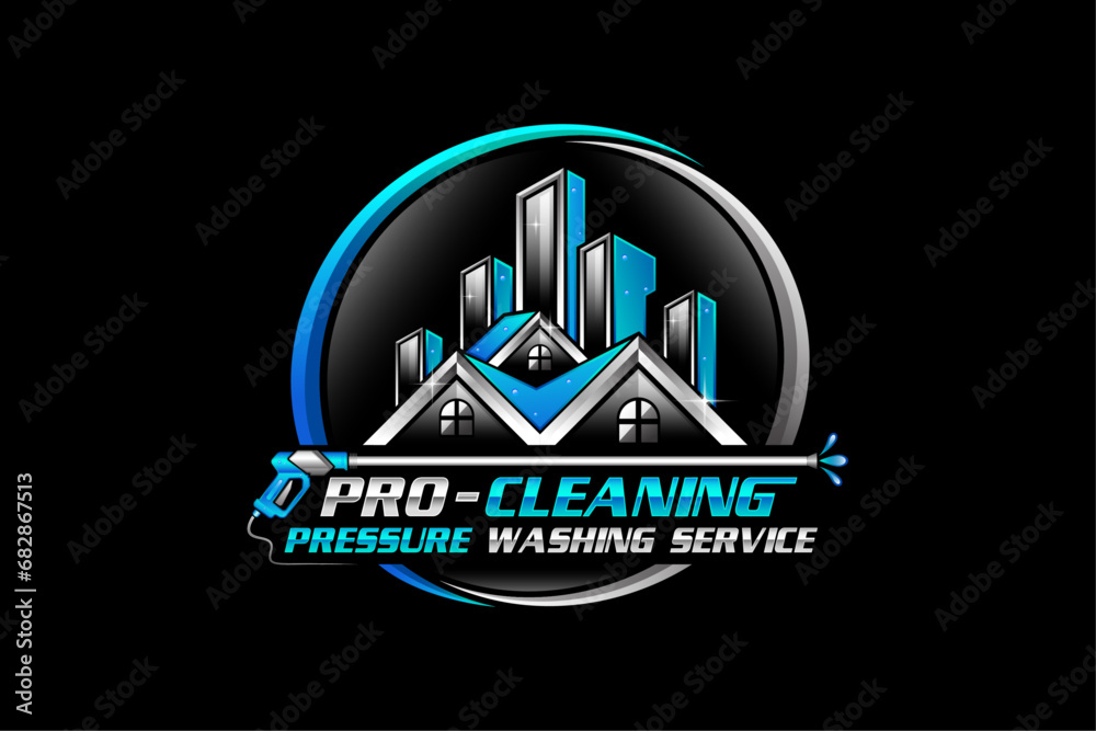 Pressure wash logo, home cleaning logo, house clean logo, pressure ...