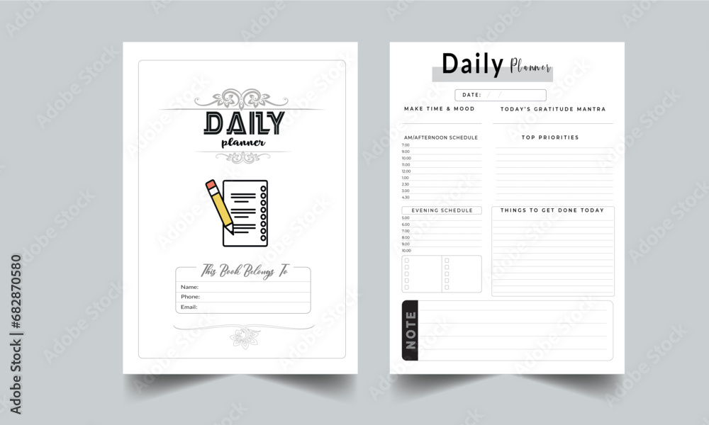 Modern Daily To Do planner template set. Set of planner and to do list ...