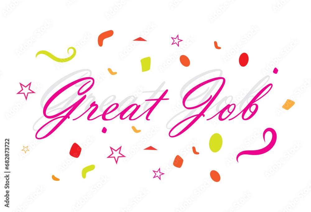 Great job, Beautiful Greeting Card Poster with Calligraphy, Poster ...