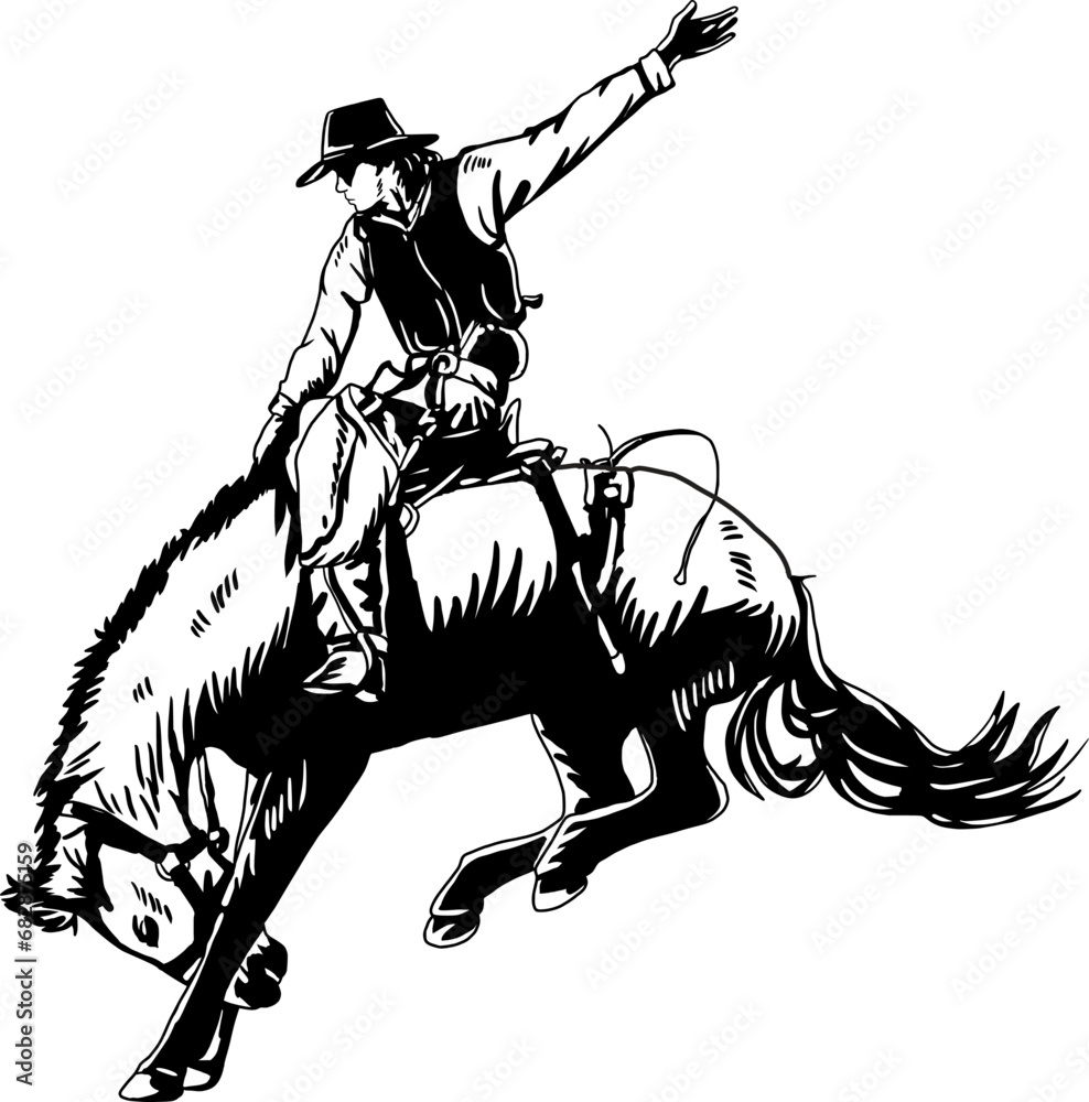 Vetor de Cowboy Rodeo Svg, Cowboy Riding Horse Svg, Cowboy Svg, Western ...