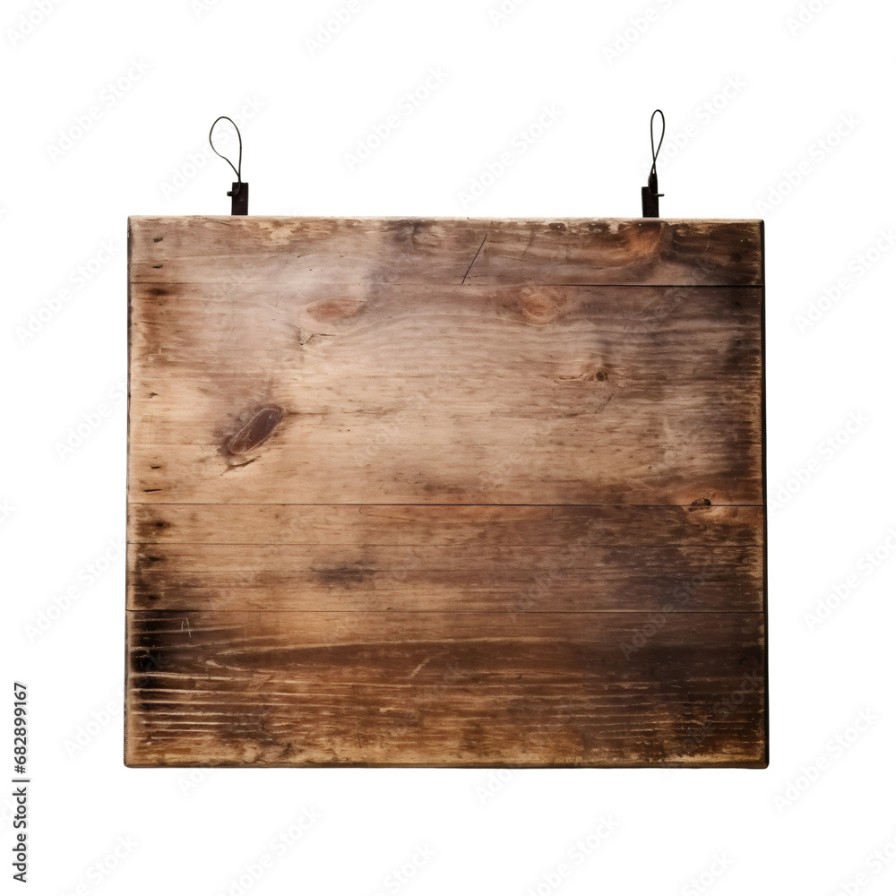 old and rustic wooden sign board stands blank and empty. signage ...