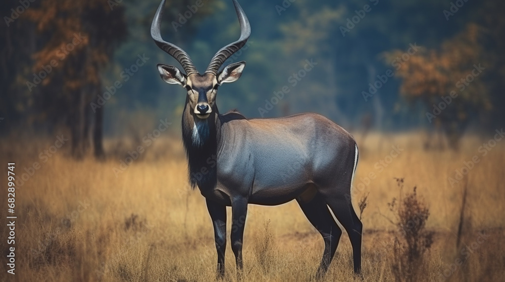 an adult Blue bull largest antelope in India also called Nilgai ...