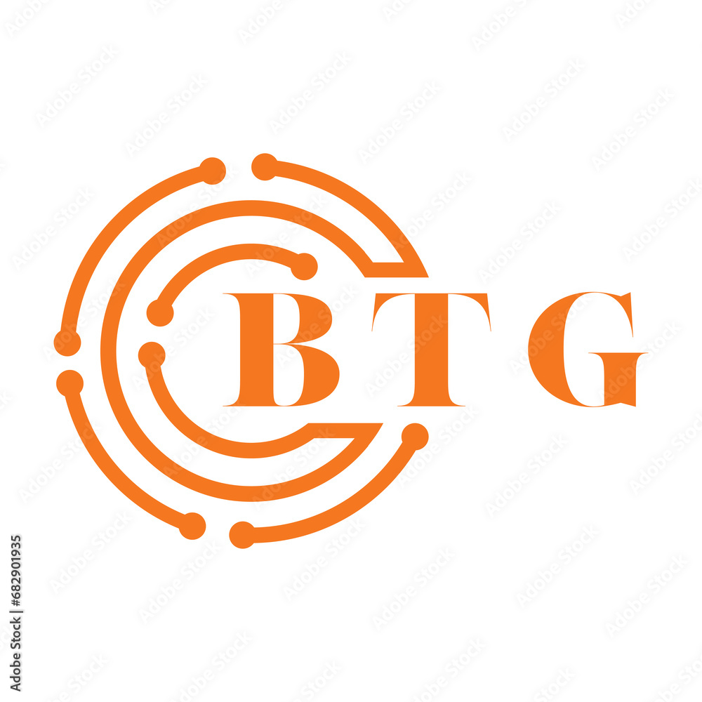 BTG letter design. BTG letter technology logo design on white ...