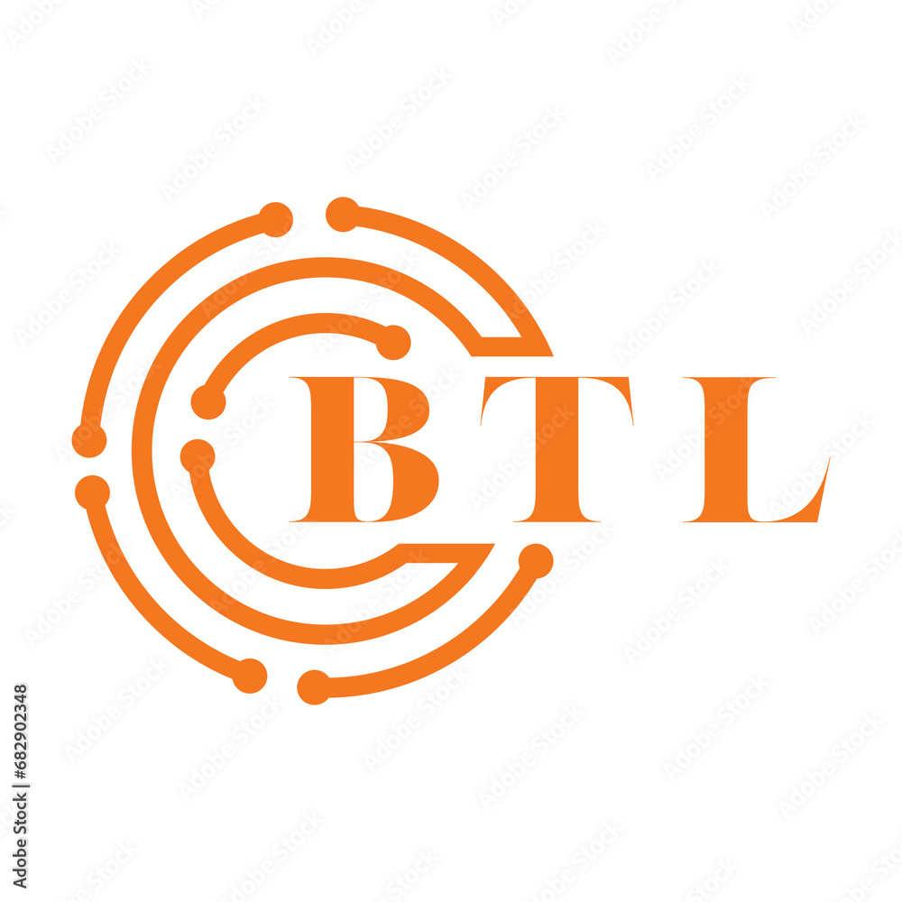 BTL letter design. BTL letter technology logo design on white ...
