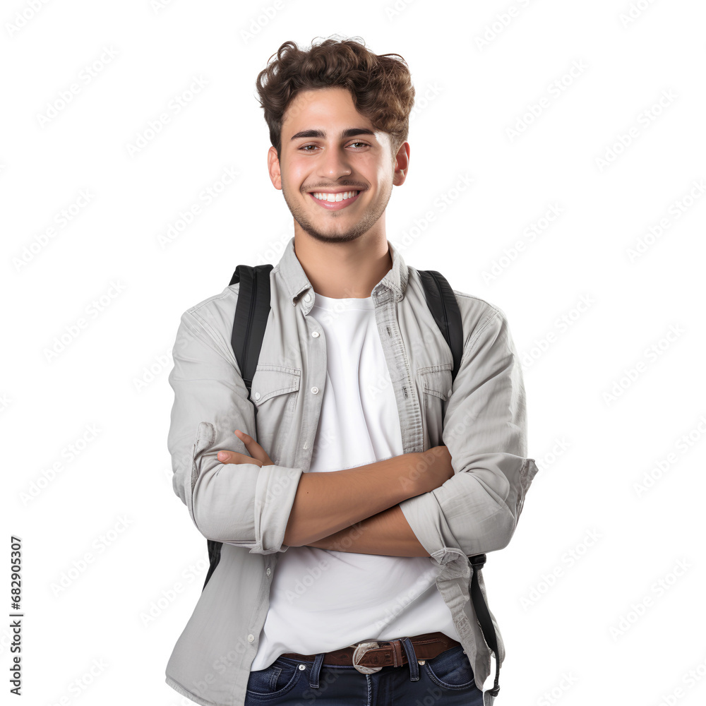 Happy smiling male university student who is about to graduate on PNG ...