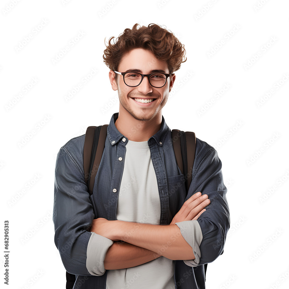 Happy smiling male university student who is about to graduate on PNG ...