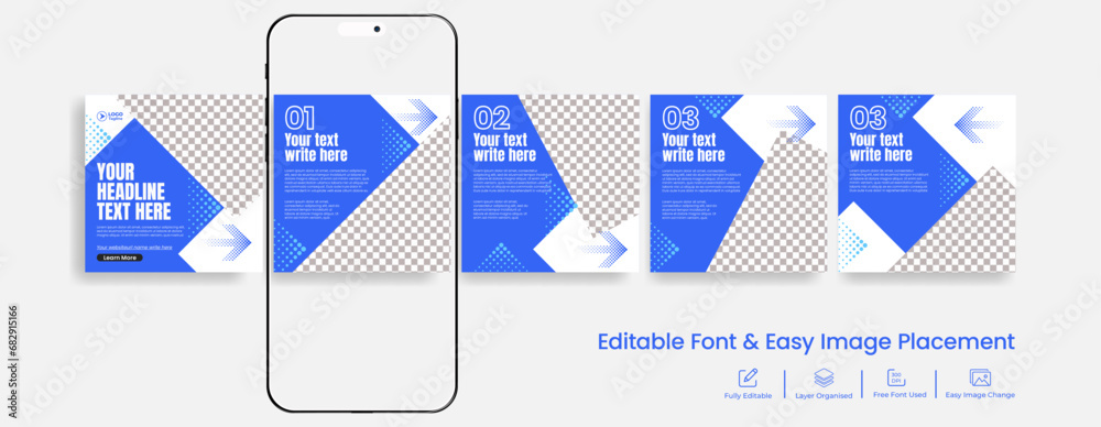 Editable carousel posts banner for social media and instagram carousel ...