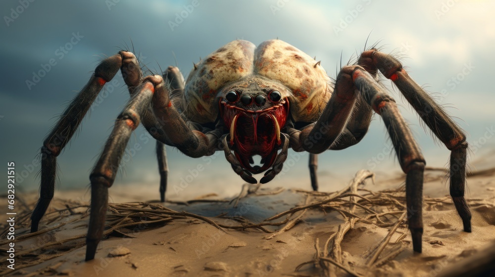 angry spider monster background wallpaper ai generated image Stock ...