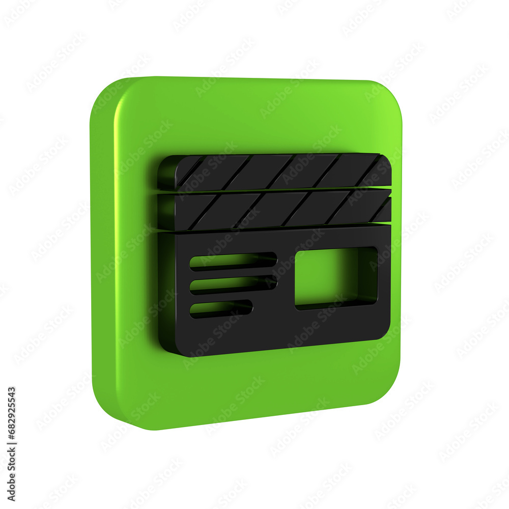 Black Movie clapper icon isolated on transparent background. Film ...