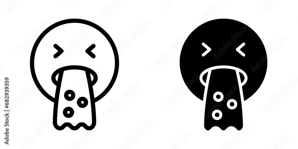 Vomiting emoji Icon. symbol for mobile concept and web design. vector ...