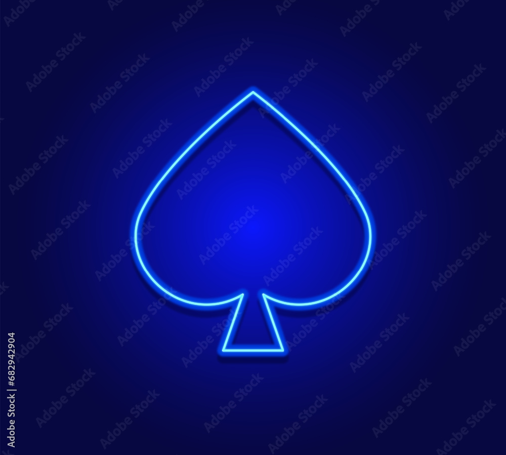 blue neon spades background, spades card symbol. Stock Vector | Adobe Stock