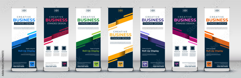 abstract vertical business roll up Banner Design set for signboard ...