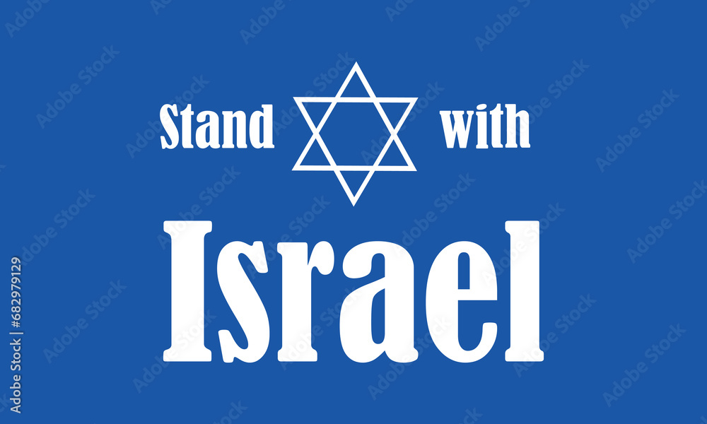 Standing with Israel, Israel flag with typography Stock Vector | Adobe ...