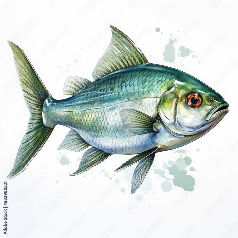 Watercolor X-ray Tetra Clipart illustration Generative Ai Stock ...