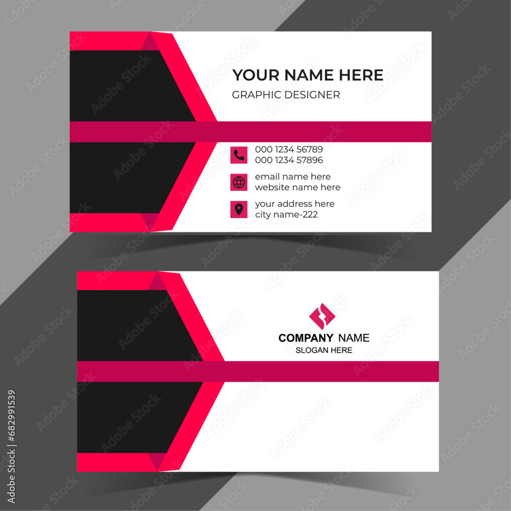 Double-sided creative business card template. Portrait and landscape ...