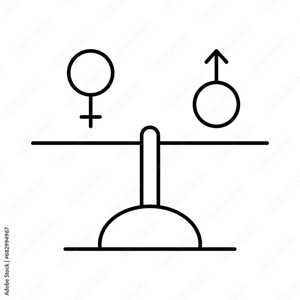 Gender Equality icon. The male symbol and the female symbol stand on ...