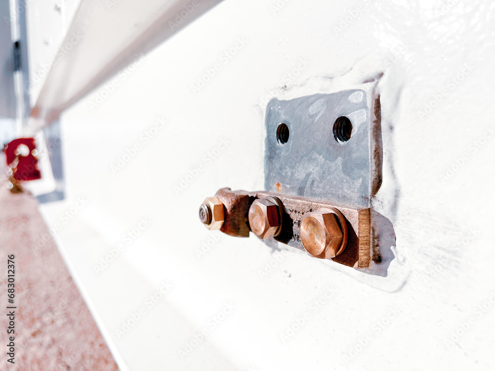 grounding tap and terminal connection in the downside corner of the ...