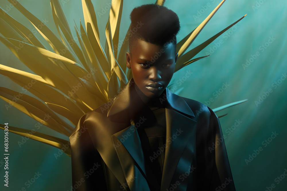 Generative AI Image of an Elegant african woman fashion model in an ...