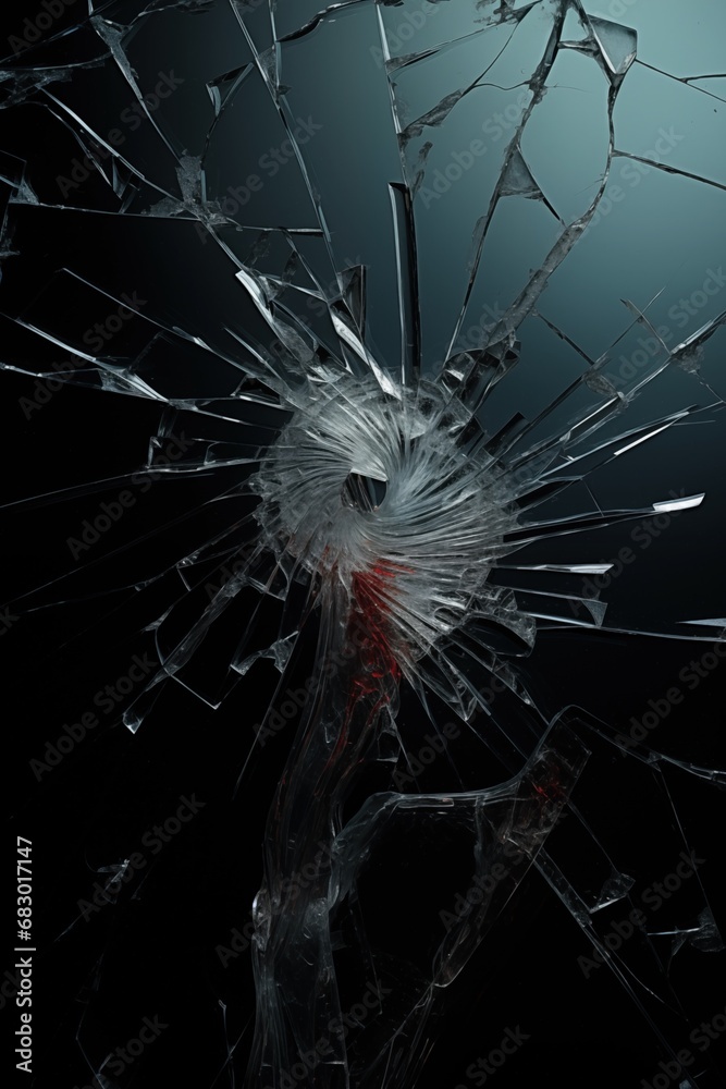 Bullet hole with dripping blood - Shattered Laminated Glass Texture ...