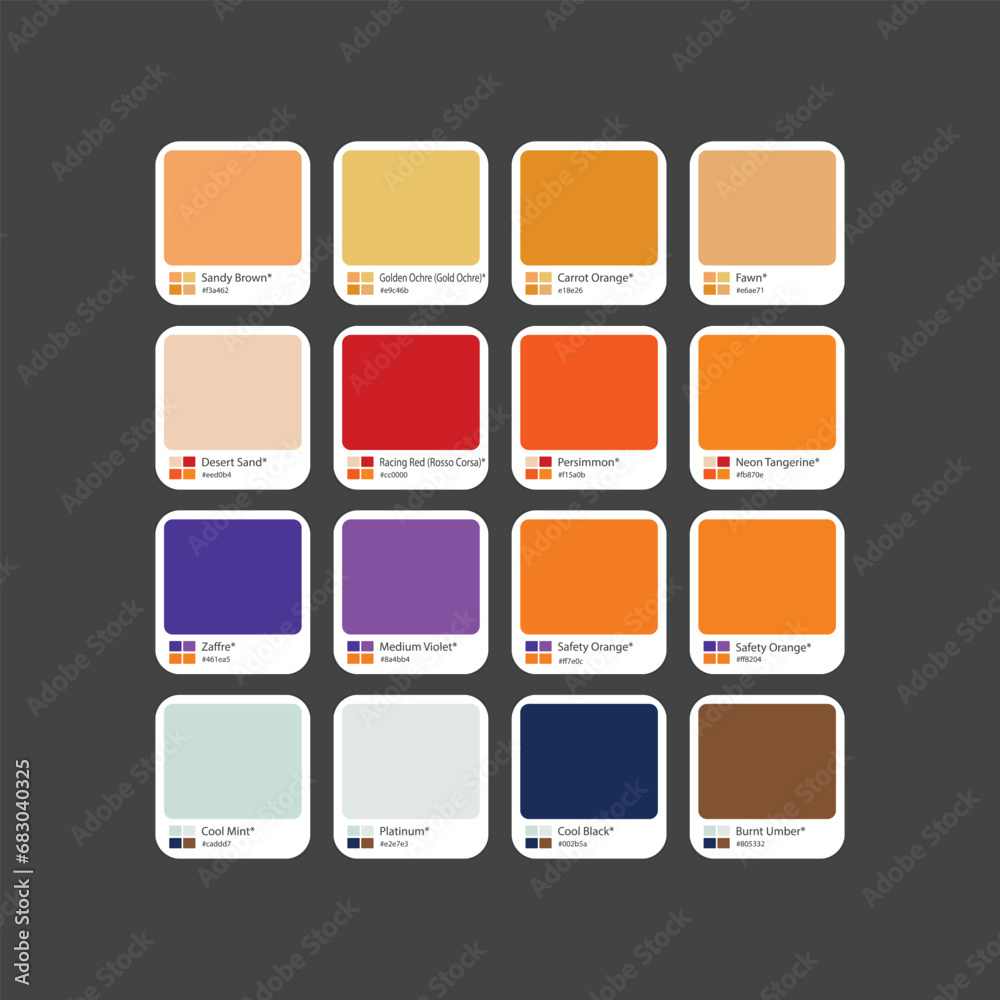 Pastel RGB color swatch palette with color code Stock Vector | Adobe Stock