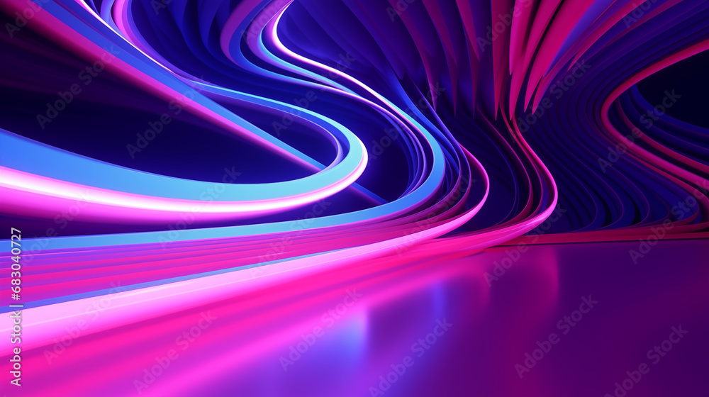 3D Rendered Neon Glow Abstract Backgrounds: Magenta Tones, Dynamic ...
