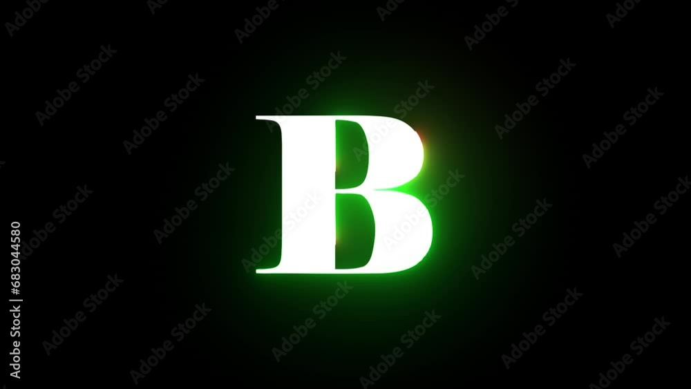 Neon letter B with alpha channel, neon alphabet and letters Stock Video ...