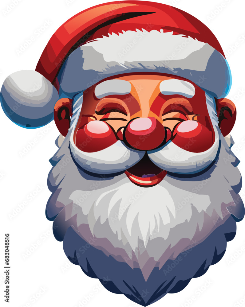 Rostro de papa Noel sonriente y alegre con fondo transparente 01 Stock ...